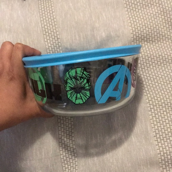 Pyrex | Kitchen | Pyrex Marvel Avengers Turquoise 4 Cup Clear Bowl With ...